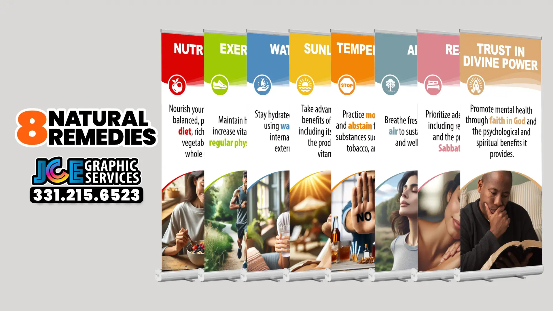 8 Natural Remedies Retractable Banner Set - 8 Natural Remedies